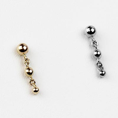 Solid 14k Gold Mishka Threadless End With Cz