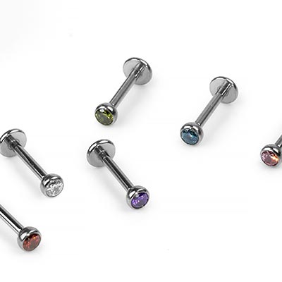 Threadless Steel Micro Gem Labret