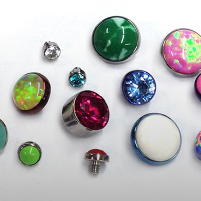 Titanium Internally Threaded Gem Disc End