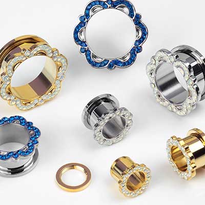 Steel Solid Gem Plug