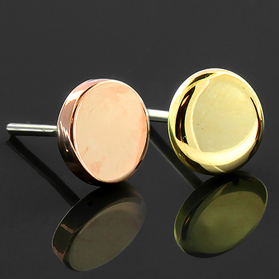 14k Gold Round Diamond Cut Disc Threadless End