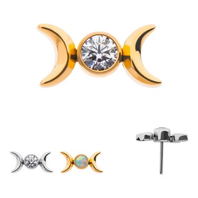 Titanium Triple Goddess Moon Dagger Threadless End