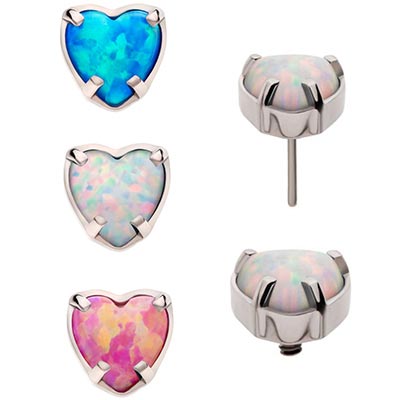 Titanium Puffy Heart Threadless End