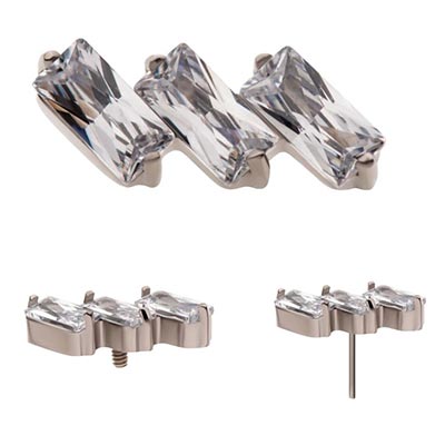 Custom Order Titanium 3-cluster Crescent Moon End