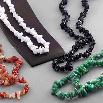 Stone Chip Necklace | Moonstone | Labradorite