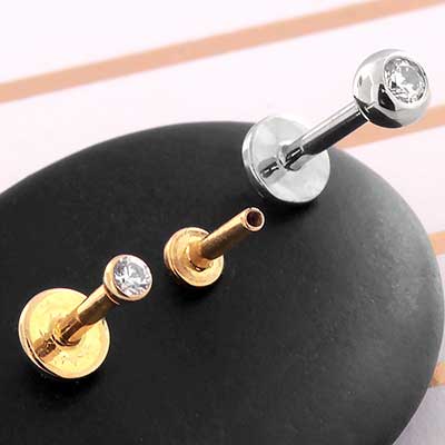 Labret studs with fancy ends | Gem labrets