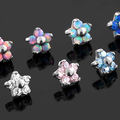 Invictus Titanium Bezel Set Synthetic Opal Threaded Ends