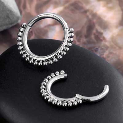 Titanium Bezel Set Clicker Ring