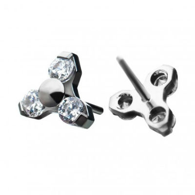 Custom Order Titanium Flat Bottom Gemmed End