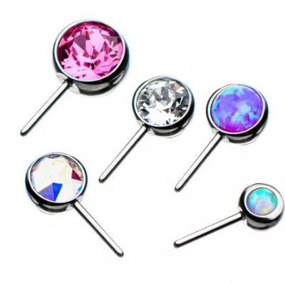 Titanium Gemmed Teardrop Threadless End