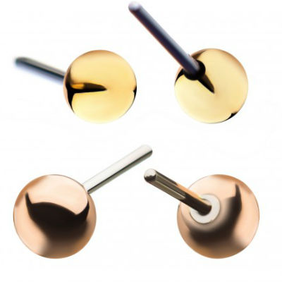 CUSTOM ORDER 18K Gold Plain Ball Threadless End