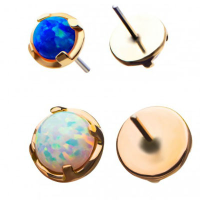 14k Gold Faceted Prong Set Threadless End