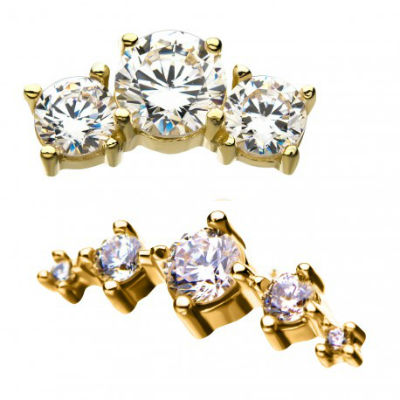 14k Gold Faceted Prong Set Threadless End