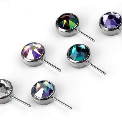 Titanium Gemmed Teardrop Threadless End