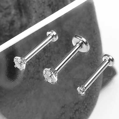 Steel Labret With Micro Gem For Diverse Piercing Types