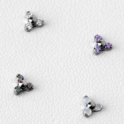 Titanium Gemmed Teardrop Threadless End