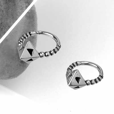 Titanium Side-Set Gem Clicker Ring