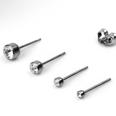 Titanium Bezel Set Opal Stud Earrings