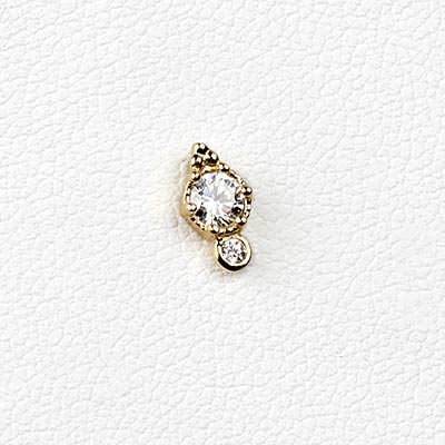 Solid 14k Gold Alaia Threadless End with London Blue Topaz