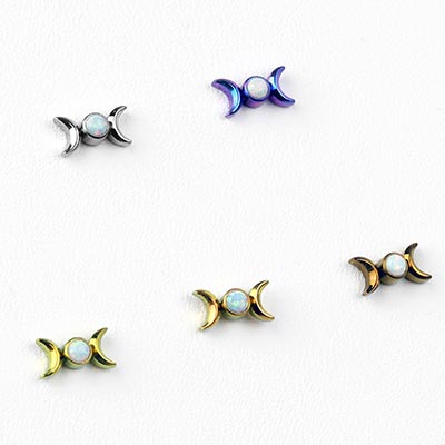 Titanium Chained Opal Dagger Threadless End