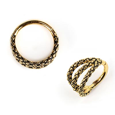 Steel Scale Texture Double Ring Clicker