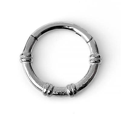 Steel Stacked Clicker Ring