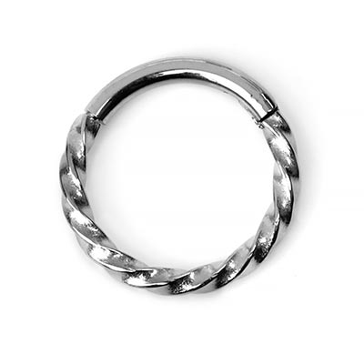 Steel Beaded Teardrop Clicker Ring