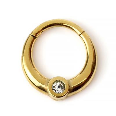 Titanium Gem Clicker Ring