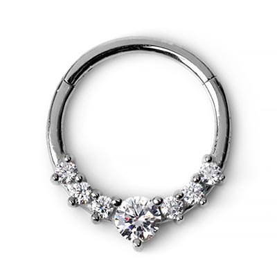 Titanium Gem Clicker Ring