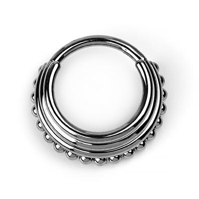 Titanium Triple Bead Clicker Ring
