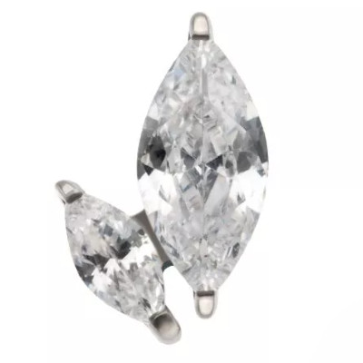 Titanium Marquise Cluster Arc Threadless End