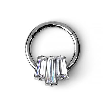 Titanium Gem Clicker Ring