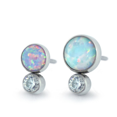 Custom Order Titanium Threadless Bezel-set Cabochon End