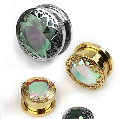 Prismatic Harmony Screw Back Plugs For Stretched Lobes