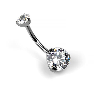 CUSTOM ORDER Titanium Bezel Set Gemmed Navel