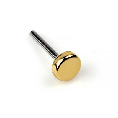 14k Gold Round Diamond Cut Disc Threadless End