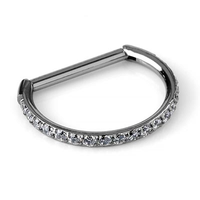 Titanium Stacked Septum Clicker Ring