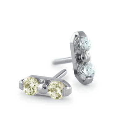 Custom Order Titanium Threadless Prong-set Faceted Gem End