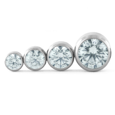 Neometal Three Bezel Set Tapered Cluster Threadless End