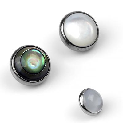 Invictus Titanium Bezel Set Synthetic Opal Threaded Ends
