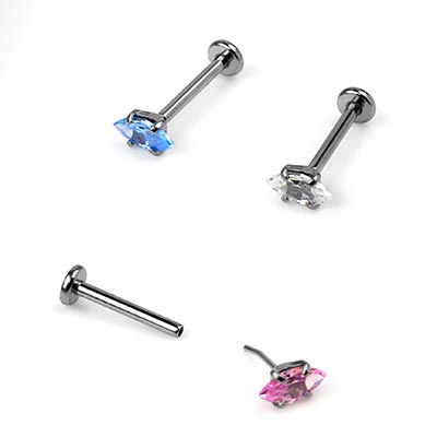 Titanium Threadless Gem Labret