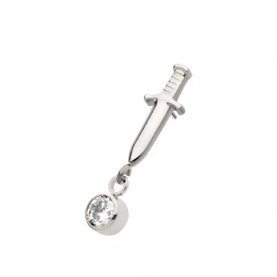 Custom Order Titanium Dagger Ends With Dangle Chain