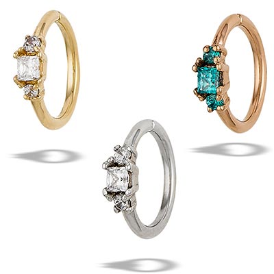 Gold Siren Gemmed Heart Seamless Ring