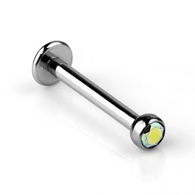 Steel Labret With Micro Gem For Diverse Piercing Types