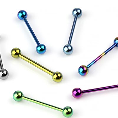 Anodized Externally Threaded Titanium Curved Barbell