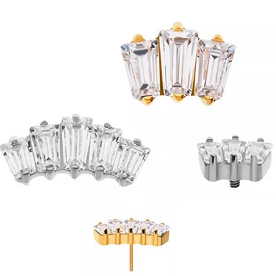 CUSTOM ORDER Titanium Dangle Gem End