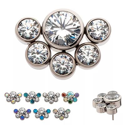 CUSTOM ORDER Titanium Dangle Gem End