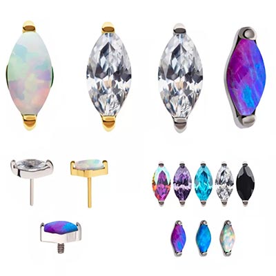 CUSTOM ORDER Titanium Dangle Gem End