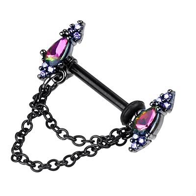 Steel Gem Petal Nipple Barbell