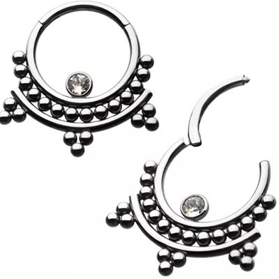 Titanium Beaded Triple Stack Clicker